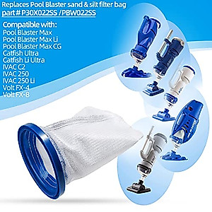 Alocs 2-Pack Pool Vacuum Cleaner Reusable Filter Bag for Pool Blaster Water Tech Max & Catfish Ultra Pool Vacuum Sand & Silt Cleaner Filter