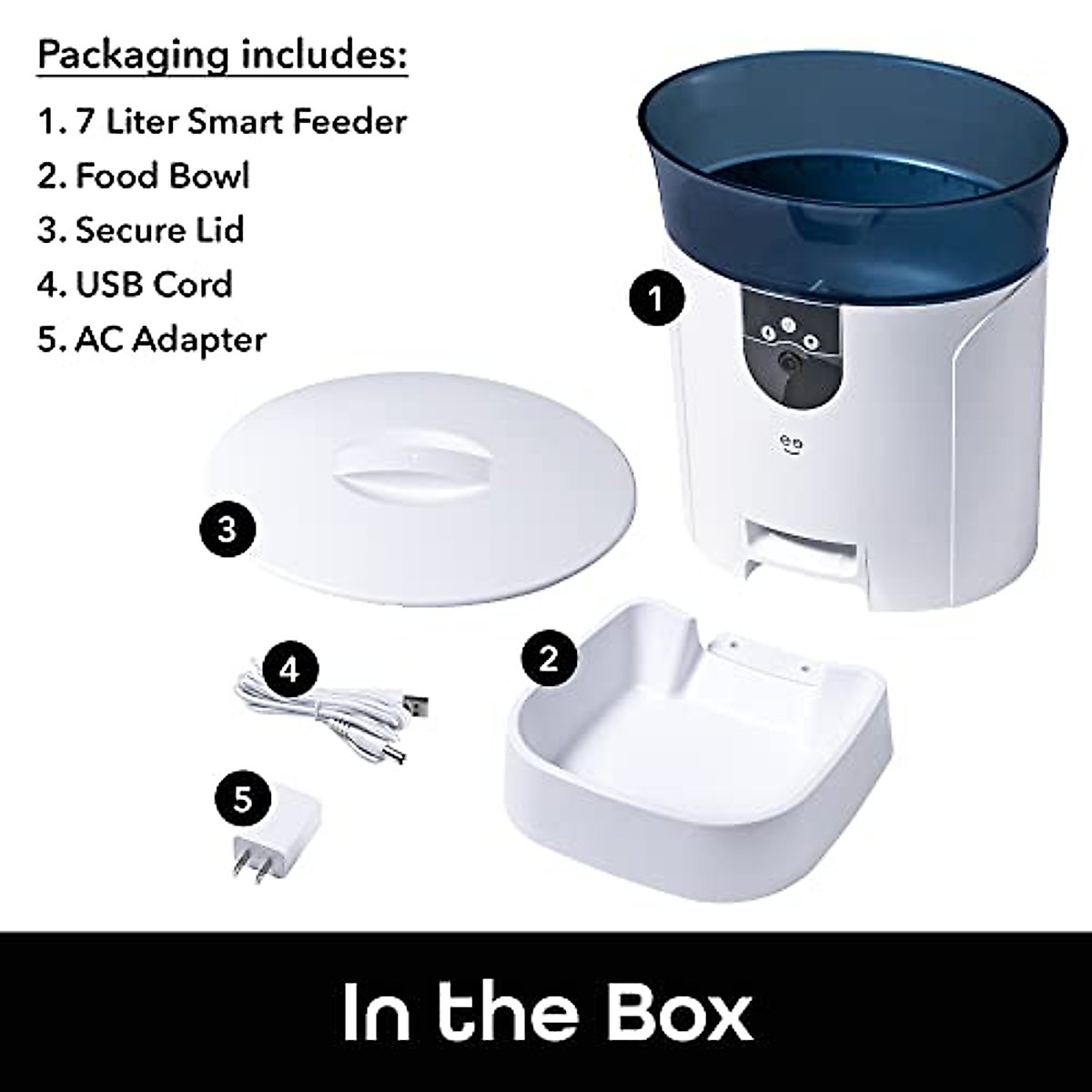 Geeni 7L Automatic Cat Feeders with Smart Home Pet Camera, Timer & Voice, Automatic Dog Feeder for Alexa & Google