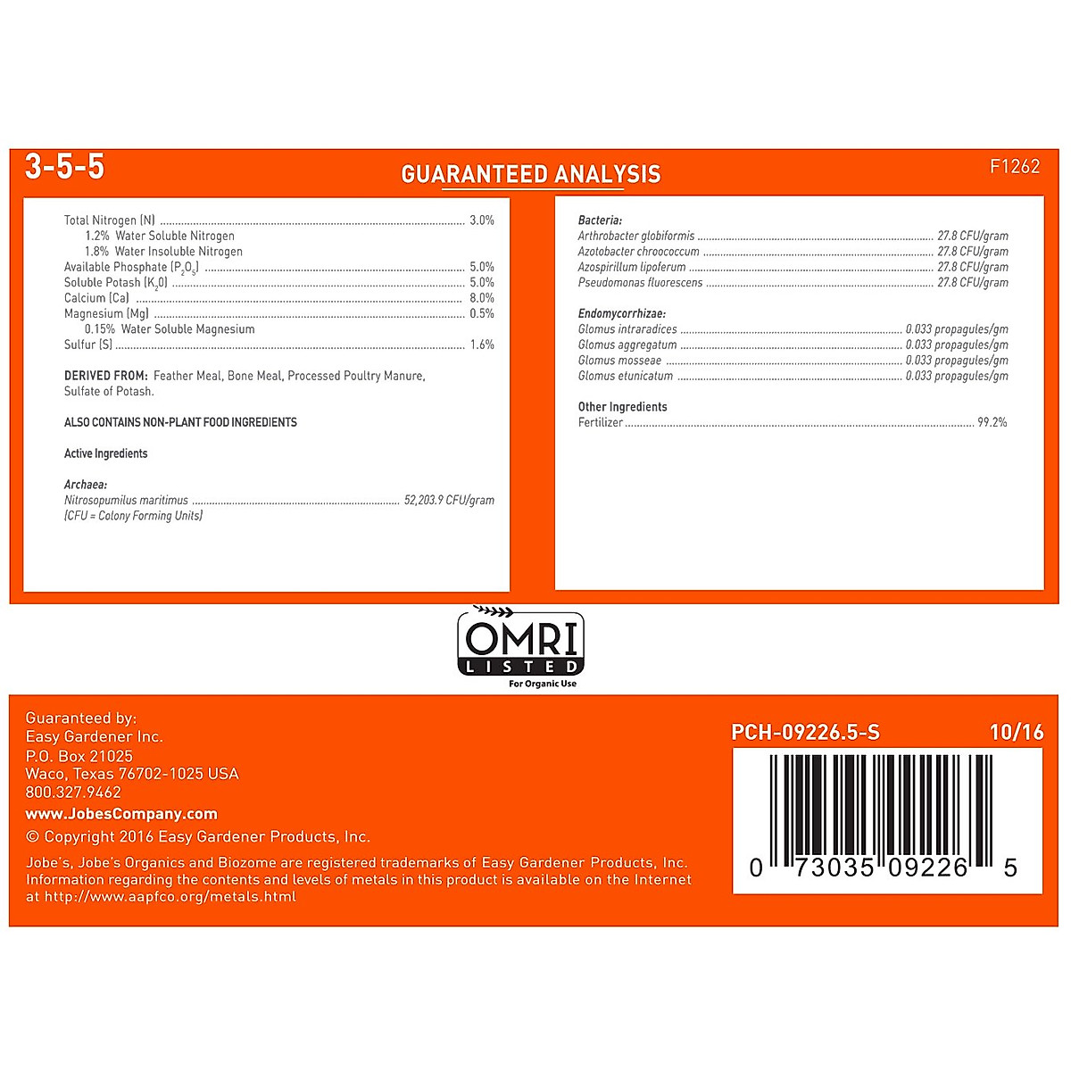 Jobe's 9224 Granular Plant Food, 16lbs