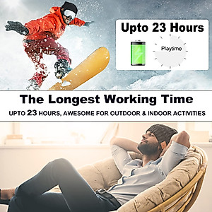 Bluetooth Beanie,Wireless Beanie Headphones Hat Unique Christmas Tech Gifts for Men Women Him Adults Teen Boys Girls (Black)