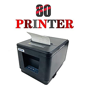 80MM POS Thermal Receipt Printer Compatible 80mm Thermal Paper Rolls sec High- Pos Printer with Auto Cutter ESC/POS Command Support Windows Mac Pos System(Black)(USB)