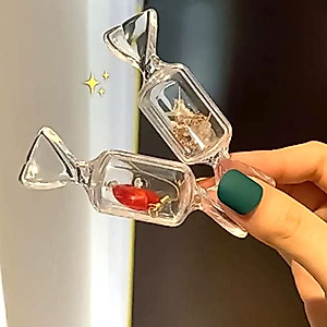 LapangZi 10 Pcs Candy Shaped Mini Box Transparent Jewelry Storage Containers Travel Plastic Containers Storage Case for Small Decorations Items