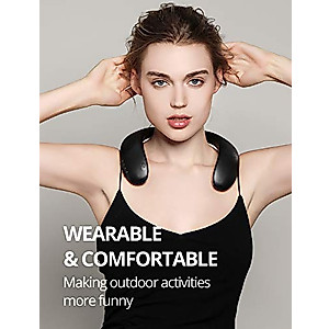 Neckband Portable Bluetooth Speakers, Bluedio HS Wireless Wearable Personal Body Speaker w/FM Radio/Micro SD Card, Lightweight Outdoor Sound Box Private Music for Cycling, Hiking, Handsfree Phone Call