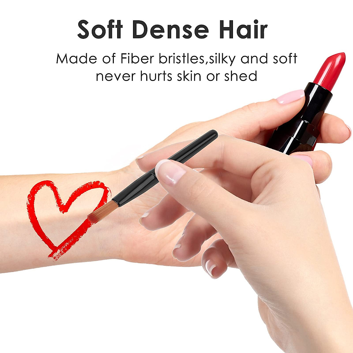 50Pcs/Set Lip Brushes, Disposable Lip Brush Lip Gloss Makeup Brush, Lipstick Gloss Wands Applicator Cosmetic Tool Kits（Black）