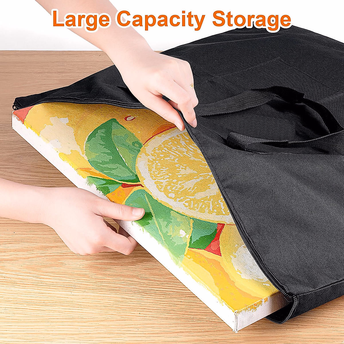 SOKOSEY 1 Pack Art Portfolio Bag, Art Portfolio Case,Nylon Lightweight Art Portfolio Case Fit 18x24 Inch Artworks,Black Carrying Storage Case For Poster, Sketching And Drawing, Waterproof Foldable