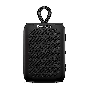 Boomcore Ultra Portable Bluetooth Speaker with Clip, 12H Playtime, Compact Small Speaker with Big Sound, Punchy Bass, Wireless IPX7 Waterproof Speaker for Beach, Pool, Boat, Biking - Black