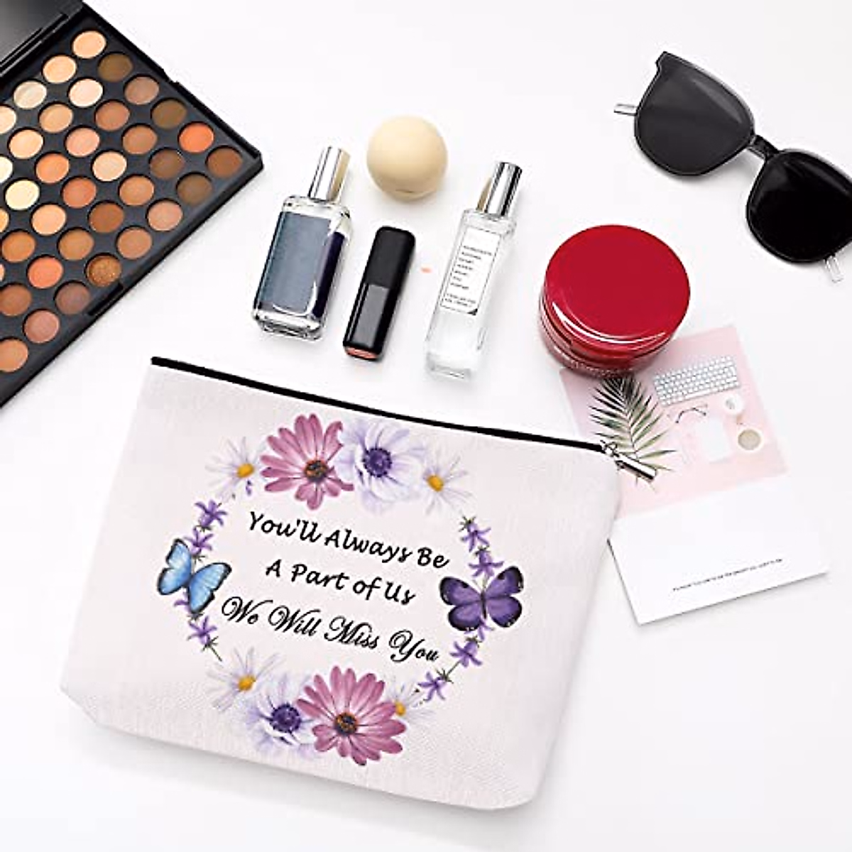 Coworker Leaving Gifts for Coworker Colleagues Boss Best Friends Leader Employee Farewell Gifts Goodbye, Makeup Bags for Retirement Going Away Friendship Appreciation Thank You Her Cosmetic Bag A002