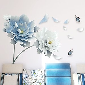 DERUN TRADING DIY WALL DECORATION(Home Personalized Design) Flowers Peel and Removable Adhesive Sticker