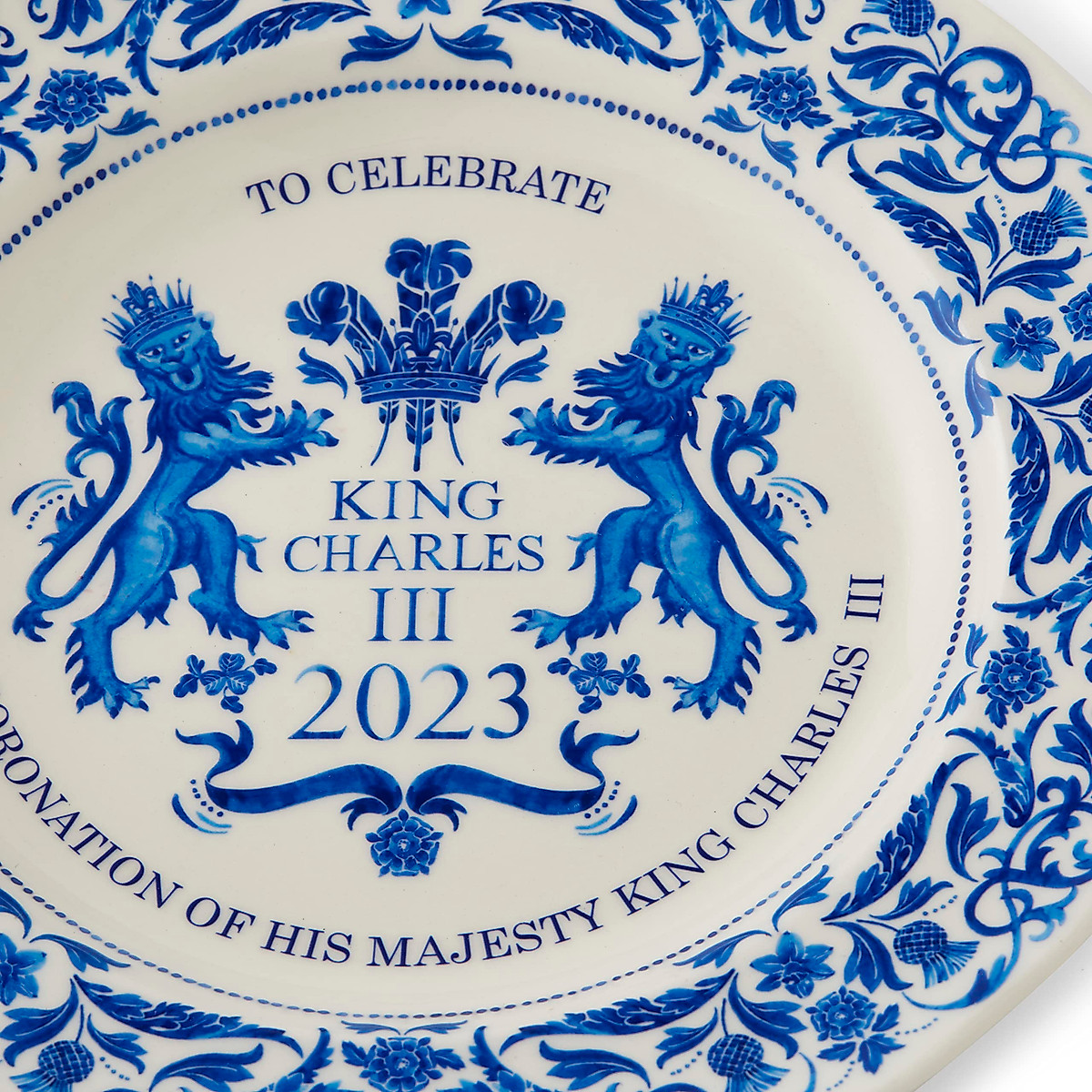 Spode King Charles III Coronation Commemorative Plate Commemorative Memorabilia, Souvenirs, or Gift | Home Decoration | Dishwasher and Microwave Safe | Made in England