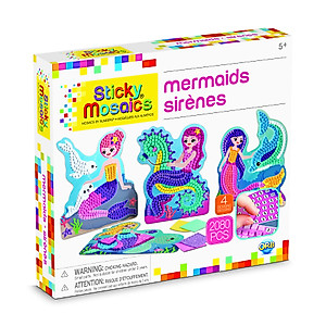 ORB The Factory Sticky Mosaics Mermaids Blue/Yellow/Orange/Purple, 12' x 2' x 10.75'