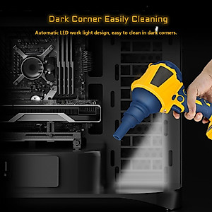 Cordless Air Pump Air Duster Compatible with Dewalt 20V Battery(Tool Only), Handheld Brushless Compressed Air Mattress Pump Air Blower w/ 3 Speeds & 7 Nozzles & 336MPH for Home Cleaning, Outdoor