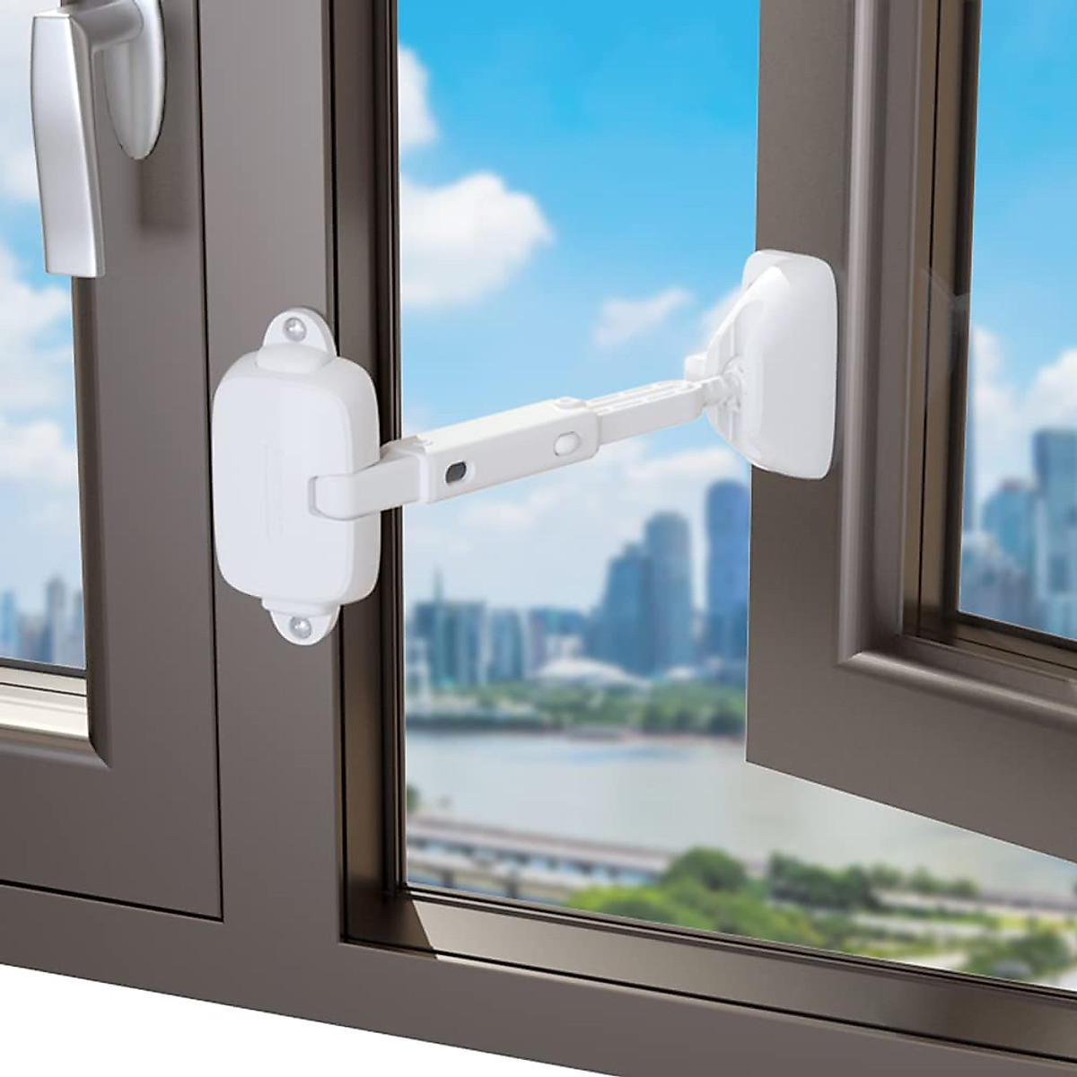 EUDEMON 1 Pack Childproof Window Restrictor for Aluminum, Wooden, Metal Window Frames, Baby Safety Window Lock, Window Safety Locks for Toddlers & Pets, Easy to Install (White)