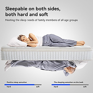 CEACYDIK Memory Foam and Innerspring Hybrid Mattress-Full Size Mattress,12 Inch Full Mattress in a Box,Medium Firm Soft and Comfort White Mattress