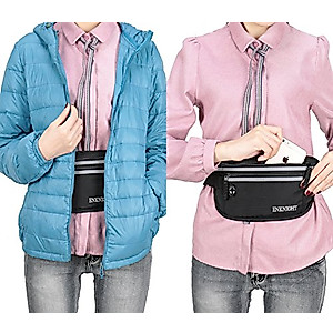 ENKNIGHT Big RFID Money Belt for Travel Running Waist Pack Fanny Pack Green