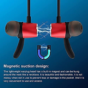 RYNDAO Wireless earplug Neck Band with TF Card Slot, 100 Hours Long Battery Life Headset Bluetooth Headset Neck Built-in Noise Reduction Microphone IPX5 Waterproof, for iPhone/Samsung/iOS/Android