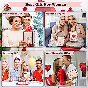 digi marker Preserved Rose Moss Bear with 100 I Love You Necklace Stocking Stuffers Gifts for Women Girlfriend Wife Mom Grandma Christmas Valentines Mothers Day Birthday Anniversary