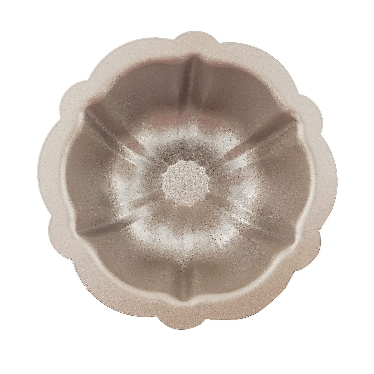 LoveDeal 4 Inch Nonstick Mini Bundt Cake Pan, Set of 4 for Baking, Carbon Steel Fluted Cake Pans, Metal Round Pumpkin Shaped Cake Mould for Cupcake, Muffin, Brownie, Pudding - Gold