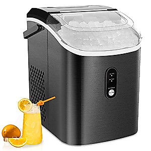 Kndko Nugget Ice Maker Countertop,10,000pcs/33lbs/Day,Pebble Ice Maker with Self-Cleaning,Crushed Ice Makers for Home Kitchen Bar Party