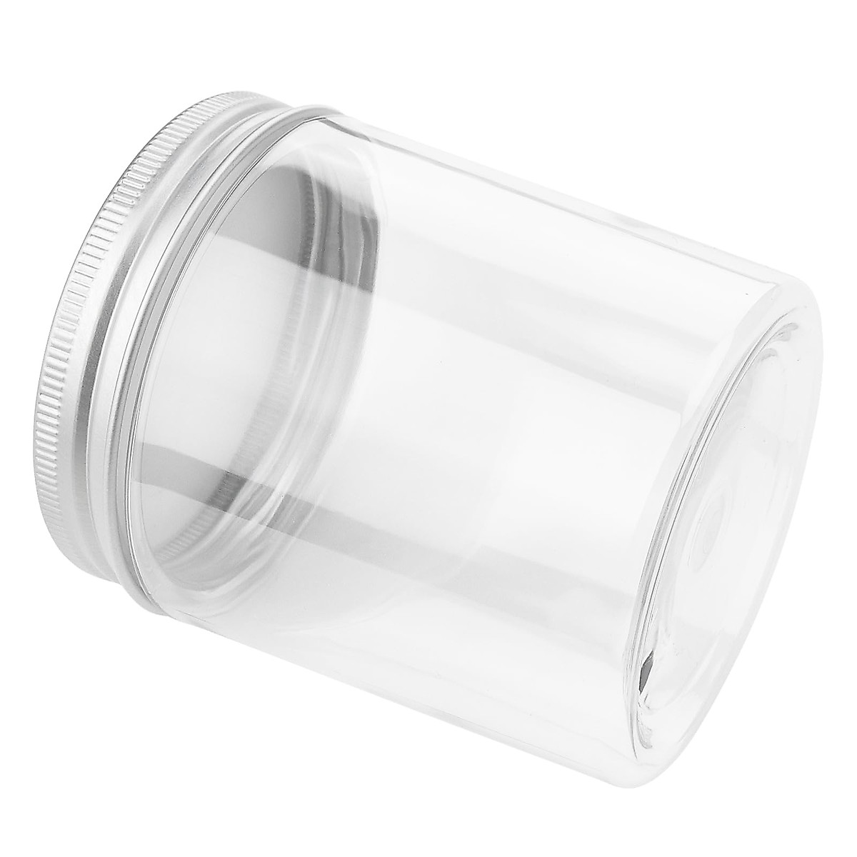 ZEONHEI 30 Pack 8 Oz Plastic Jars with Aluminum Lid, Wide Mouth Clear Empty Plastic Containers for Food Storage Cream Jam Samples