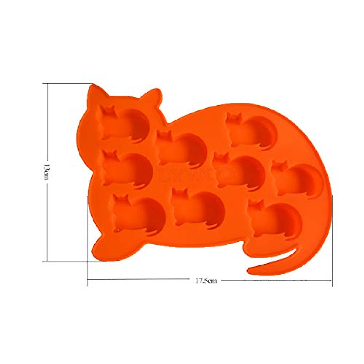 LYWOO Cat Shaped Silicone Ice Cube Molds and Tray, Pack of 2