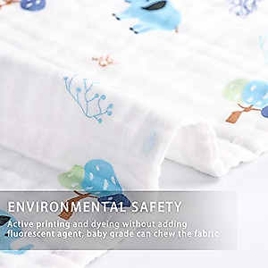 FOOK FISH Muslin Baby Burp Cloths 6 Pack Premium Cotton Burping Rags for Newborn Ultra Soft and Absorbent Unisex Spit Up Rags for Boys and Girls Perfect Baby Registry Gift 20'' X 10''