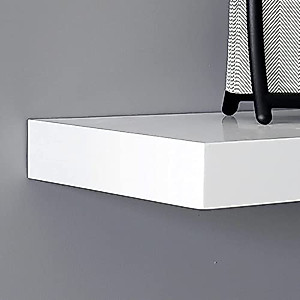 RANK Floating Shelves 2 Pack Modern Display Wall Shelf for Bedroom, Bathroom, Living Room and Kitchen, Deeper Than Others (White, 35.5" L x 11.5" D x2 T)