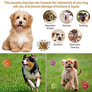 Coricorsu Squeaky Dog Toys Chewing Durable Teething Latex Rubber Soft Interactive Fetch Play Dog Balls with Funny Smile Face for Puppy Small Medium Pet Dog (6PCS)