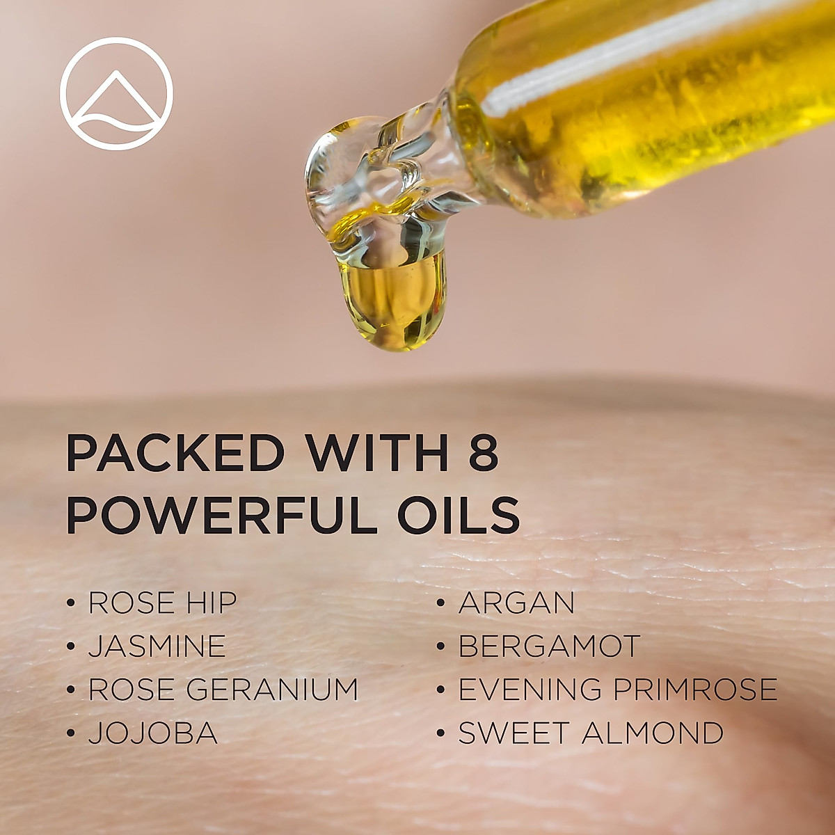 Organic Moisturizer Oil For Face and Skin - Essential Oil Blend for Face, Body, Lips, Nails - Rose Hip, Jojoba, Sweet Almond, Primrose, Argan, Jasmine Oils - Reduces Wrinkles - Massage Oil - by Amaki