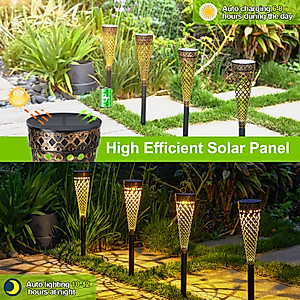 RECHOO Solar Garden Lights, 6 Pack Garden Decor Solar Outdoor Lights Decorative, Warm White & Cool White Garden Lights Solar Powered Waterproof, Outdoor Solar Lights for Yard Patio Backyard Decor