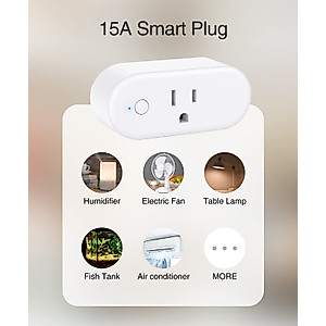 GHome Smart HomeKit Smart Plug, 15A Mini Plug Works with HomeKit and Homepod, Wi-Fi Outlet Socket Remote Control with Schedule Timer Function, Only for 2.4GHz Network, No Hub Required (2 Pack), White