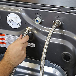 Eastman 41063 Braided Stainless Steel Washing Machine Hose, 5 Ft Length, 3/4-Inch X 3/4-Inch, 1-Pair