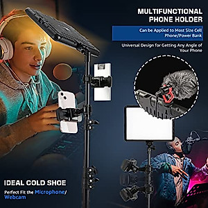 2-Pack LED Video Light Kit, NiceVeedi Studio Light, 2800-6500K Dimmable Photography Lighting Kit with Tripod Stand&Phone Holder, 73" Stream Light for Video Recording, Game Streaming, YouTube