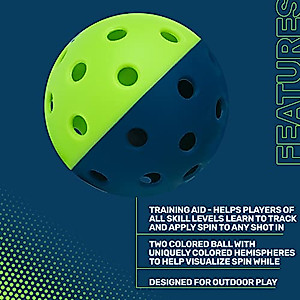 PCKL Optic Speed Pickleball Balls | Indoor & Outdoor | 4 Pack of Balls | Built to USAPA Specifications (Outdoor Duotone Navy/Neon Green)