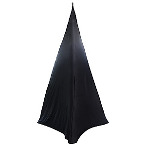UCARE Floor Speaker Stand Covers Metal Heavy Duty Support Stand Cover for Weddings Banquets Events 3 Sided Triangular DJ Speaker Stand Tripod Cover Scrim (Two Pack-Black)