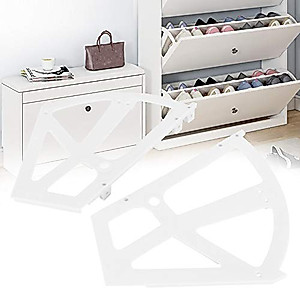 Hinges Accessory, Shoe Rack Hinges, Home Plastic Shoe Cabinet Hinges, Easy to Assemble and Disassemble, for Bedroom, Living Room and Entryway(White)