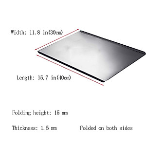 Heavy Cutting Board For Kitchen with Lip with Non Slip Stainless Steel Chopping Board Knife friendly 304 Cutting Boards For Meat Vegetables-Double fold (11.8 * 15.7in(30 * 40cm),Thick:1.5mm)
