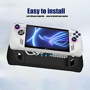 KERESLINA Silicone Protective Case for Rog Ally,ROG Ally Integrated Silicone Black and White Shockproof Protection Shell,with Accessories for Rog Ally Game Handheld 2023