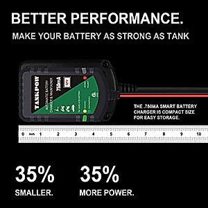 TANKPOW 750mA Battery Charger,12V Car Battery Charger,Float Charger,Trickle Charger and Battery Maintainer for Automotive,Car,Motorcycle,Lawn Mower,SLA AGM Gel Lead-Acid Batteries