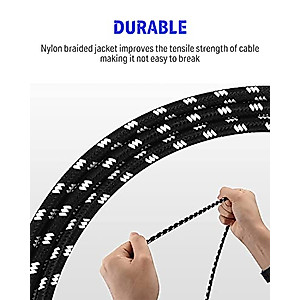 Donner Guitar Cable 10 ft, Electric Instrument Cable Bass Amp Cord for Electric Guitar Bass Amplifier Audio, 1/4" Right Angle to Straight, Black White