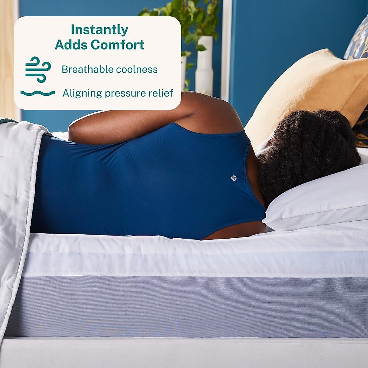 Sleep Innovations Dual Layer 4 Inch Memory Foam Mattress Topper, King Size, Medium Support, 2 Inch Cooling Gel Memory Foam Plus 2 Inch Pillow Top Cover