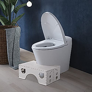 Foldable Toilet Potty Stool for Adults, 7" Healthy Squatting Posture Toilet Poop Stool, Bathroom Anti-Slip Toilet Assistance Step Stool, Fold Design Christmas Decor Portable Travel Poop Stool.(Grey)