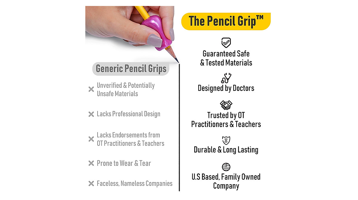Ergonomic Pencil Gripper for Righties & Lefties | Bright Colors