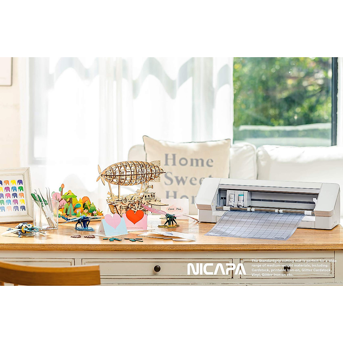 Nicapa StandardGrip Cutting Mat for Silhouette Cameo 4/3/2/1 (12x12 inch,3 Mats) Standard Adhesive Sticky Quilting Cut Mats Replacement Accessories for Silhouette Cameo