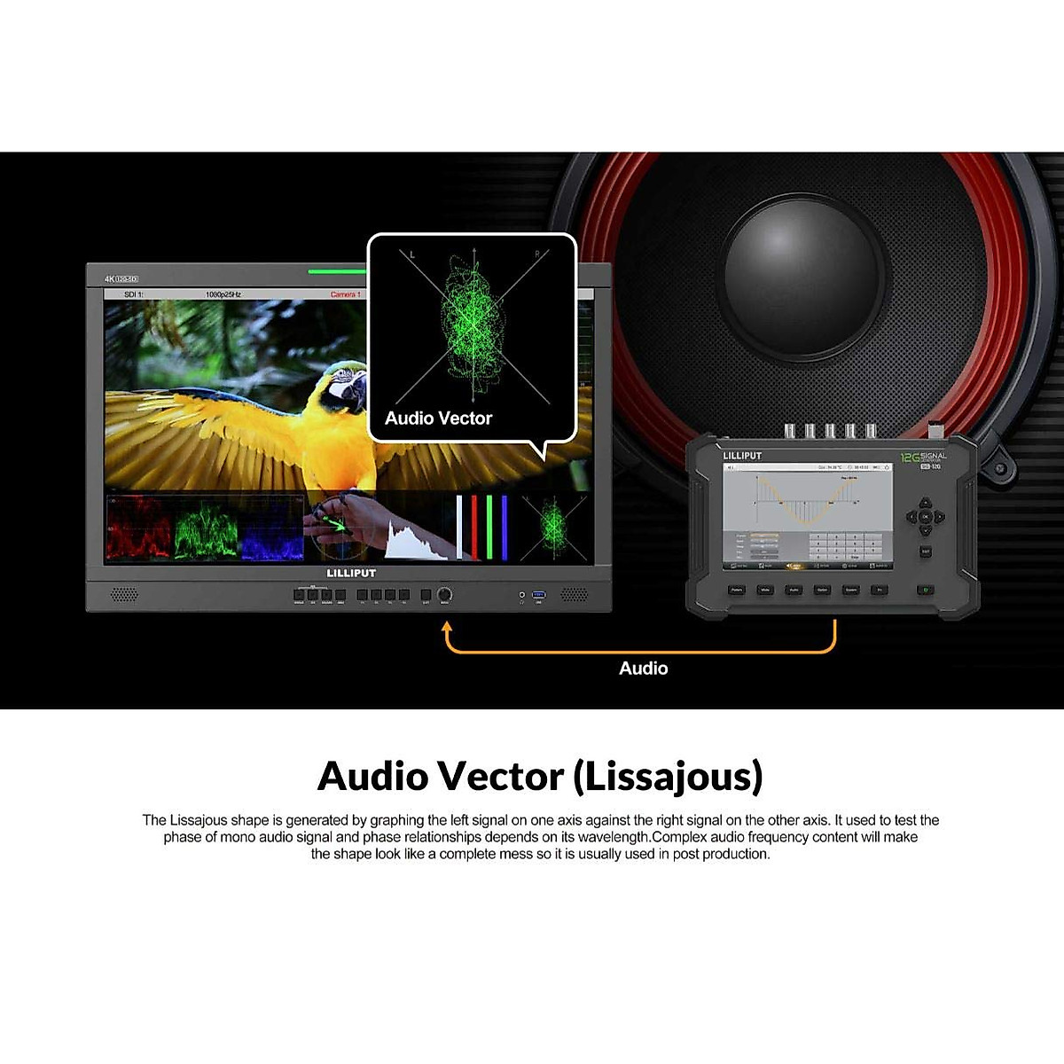 LILLIPUT Q23-ABBP 10bit 23.8 inch 12G-SDI Professional Broadcast Production Studio Monitor 12G SDI and 12G-SFP Fiber Optic Input with Gold Mount