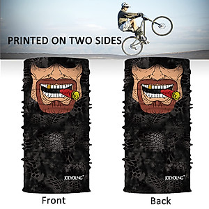 JOEYOUNG Skull Face Mask UV Sun Dust Neck Gaiter Bandana Headwear Motorcycle