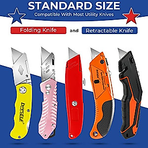 DIYSELF Utility Knife Blades 100 Pack, Box Cutter Blades Refills with Dispenser, Razor Blades Utility Knife Replacement Blades, Utility Blades for Box Cutter, Razor Knife Blades, Box Knife Blades
