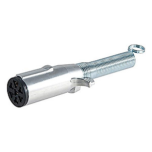 CURT 58180 Trailer-Side 7-Pin Round Wiring Harness Socket with Spring