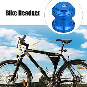 X AUTOHAUX 34mm 1-1/8" Threadless Bicycle Headset Combo Bike Threadless External Headset Sealed Cartridge Bearings MTB Road Headset with Top Cap Blue