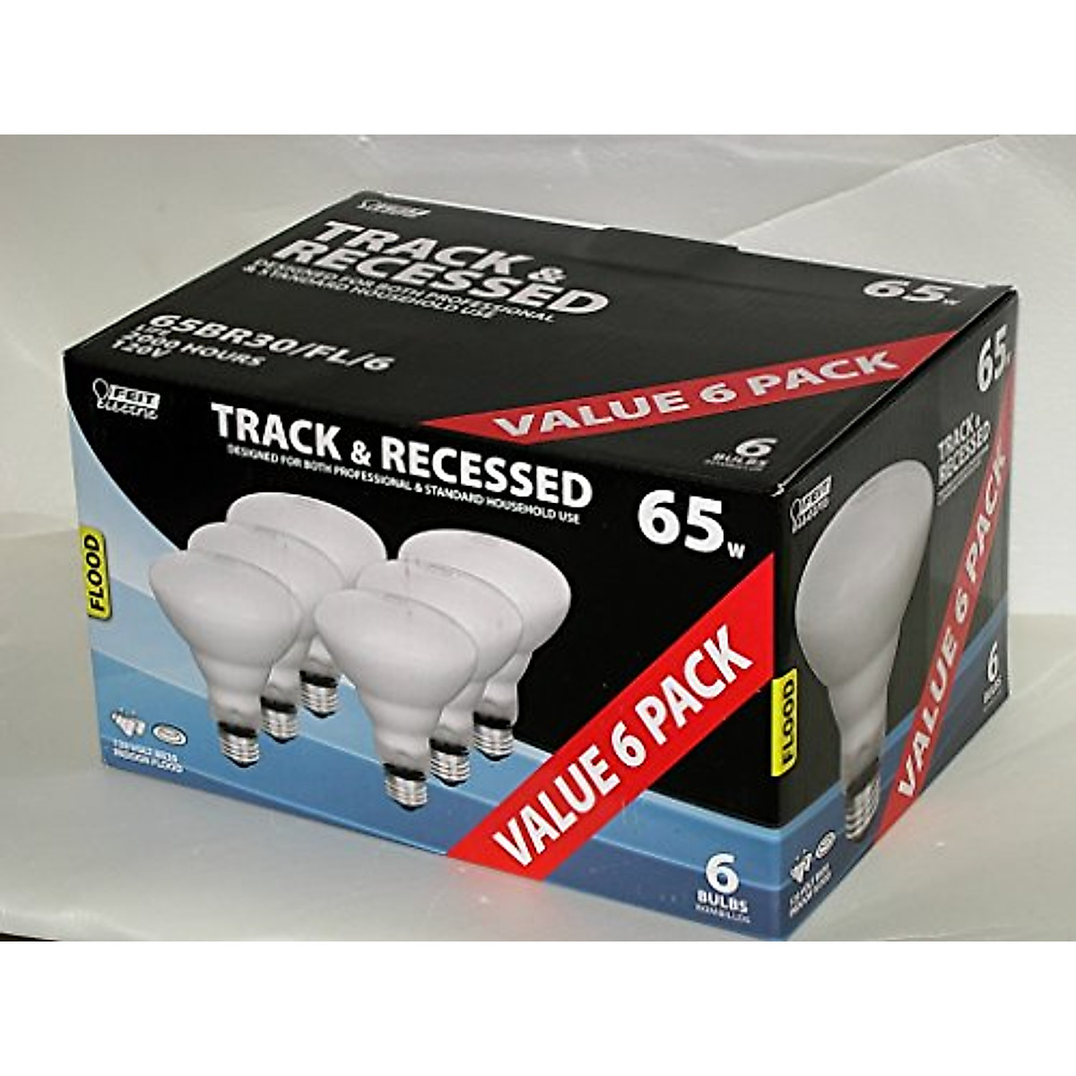 Feit Electric 65-Watt Indoor Flood Reflector Incandescent Light Bulbs (6-Pack)