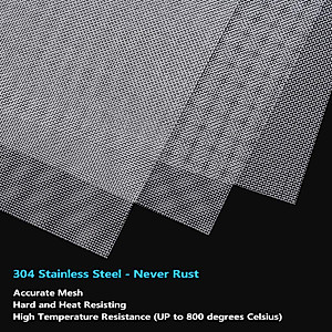 3 PCS Stainless Steel Woven Wire Mesh Screen - 11.8"X8.2" - 1mm Hole Diameter 0.4mm Easy to Cut - Air Vent Mesh, Window Screen Mesh